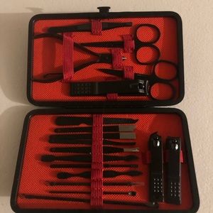 Makeup | 18 Piece Classic Black Manicure Set Hand Feet Facial Stainless ...